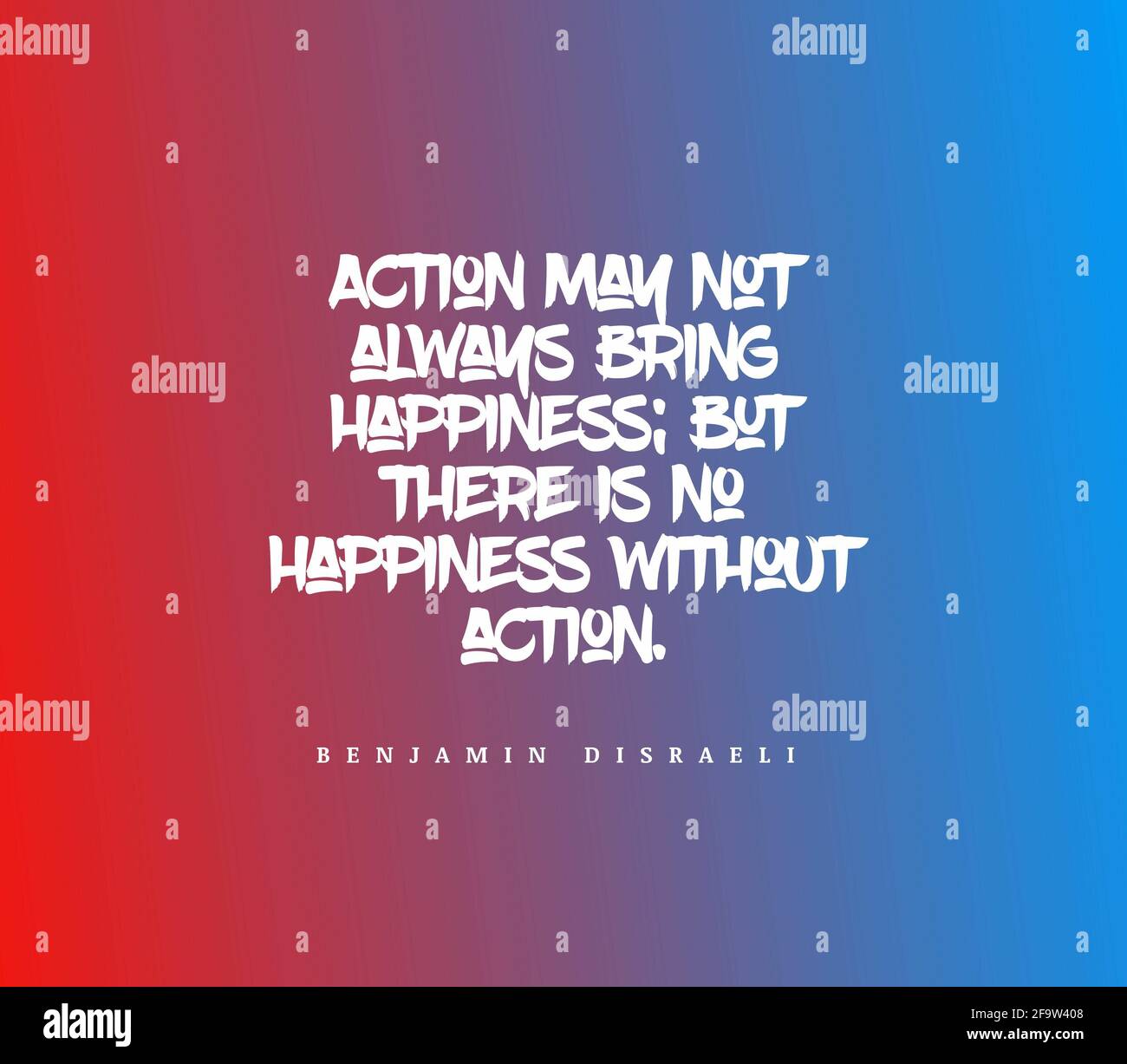 Motivational quote about action bringing happiness Stock Photo - Alamy