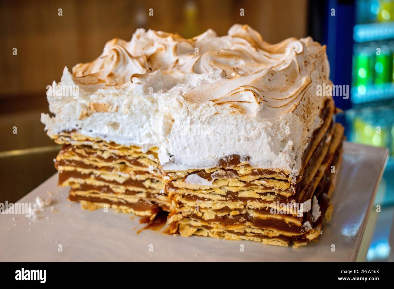 Strudel cake with meringue Stock Photo - Alamy