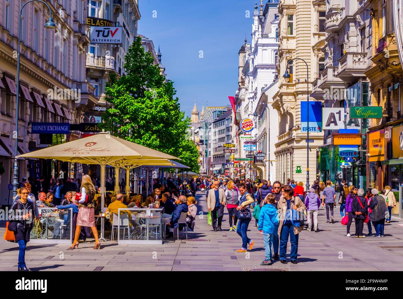 VIENNA, AUSTRIA, JUNE 6, 2015: Kartner street in central Vienna. The ...