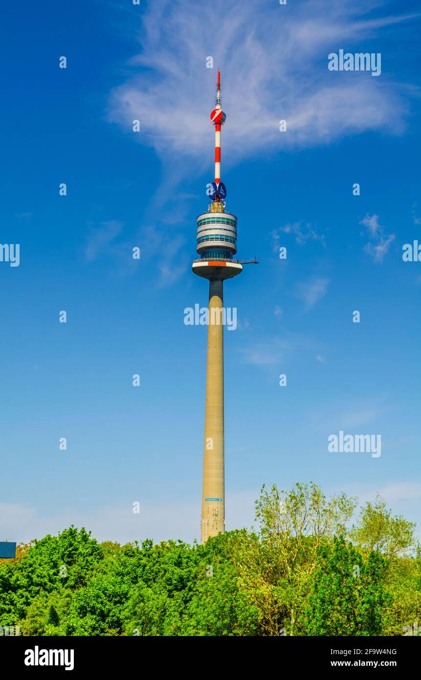 VIENNA, AUSTRIA, JUNE 15, 2015: The Vienna Donauturm (Danube Tower ...