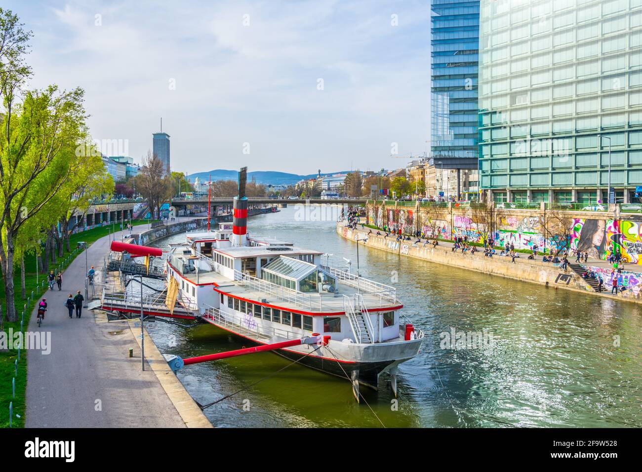 VIENNA, AUSTRIA, FEBRUARY 2, 2016: People are enjoying a sunny day of ...