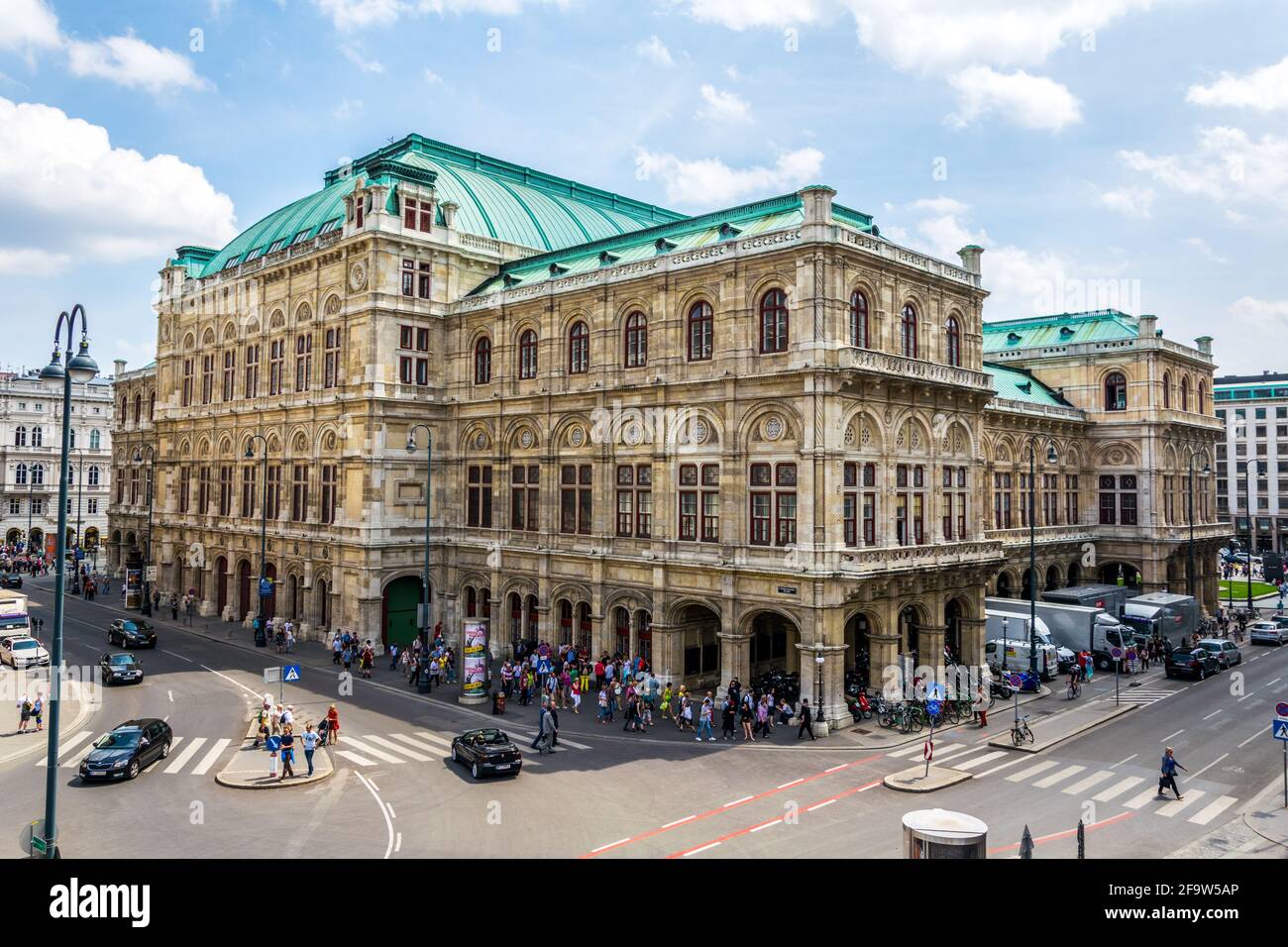 VIENNA, AUSTRIA, JUNE 2016: View of the famous opera building in Vienna ...