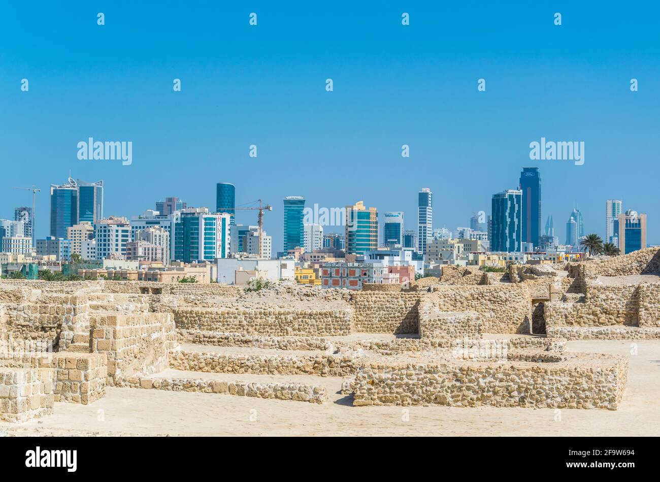 MANAMA, BAHRAIN, OCTOBER 22, 2016: View of the Bahrain fort complex ...