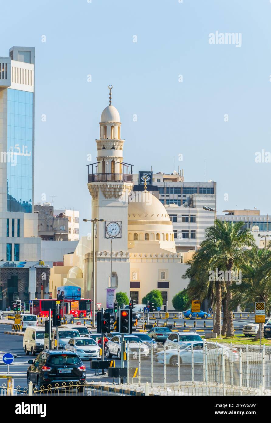 MANAMA, BAHRAIN, OCTOBER 22, 2016: Al Yateem mosque surrounded with ...