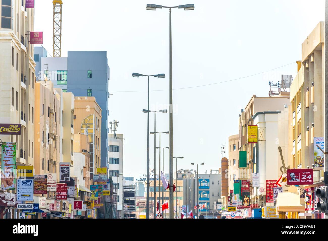 MANAMA, BAHRAIN, OCTOBER 23, 2016: Traffic on a street in Manama, the ...