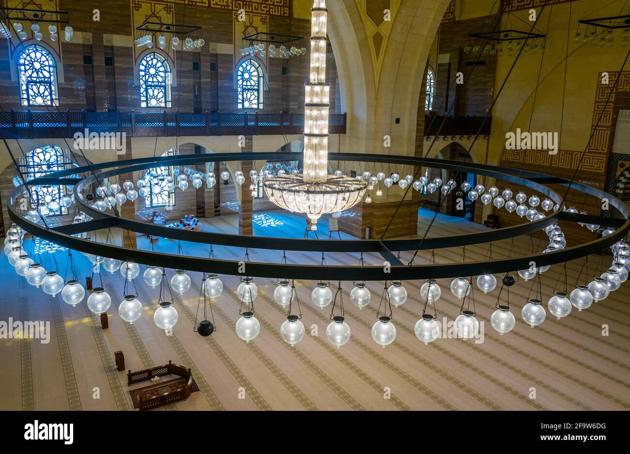 MANAMA, BAHRAIN, OCTOBER 23, 2016: Interior of the Al Fateh Grand ...