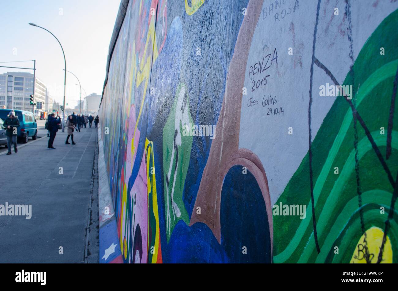BERLIN, GERMANY, MARCH 12, 2015: various paintings are decorating ...