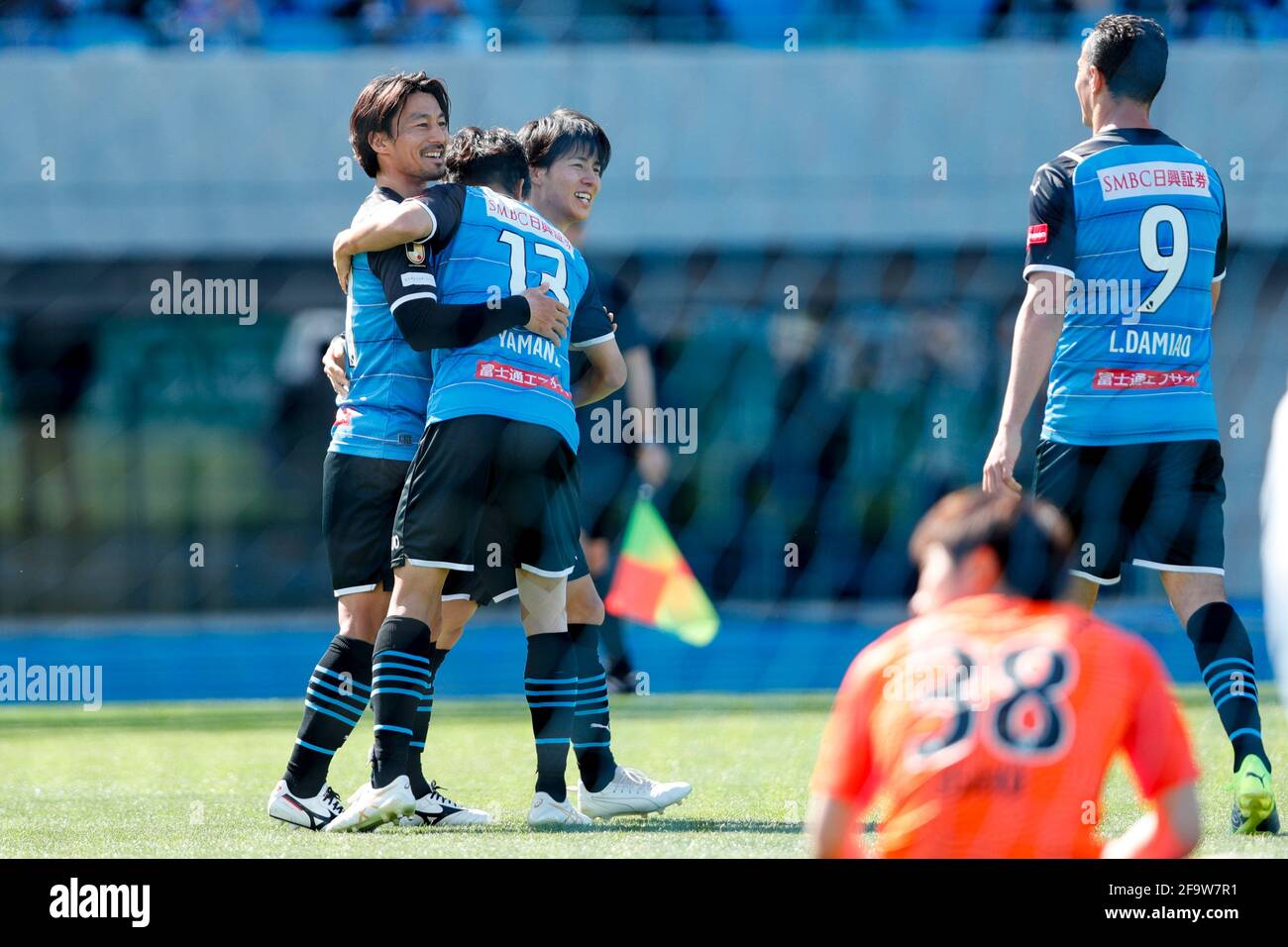 Kanagawa, Japan. 18th Apr, 2021. (L to R) Akihiro Ienaga, Miki Yamane, Yasuto Wakizaka, Leandro ...