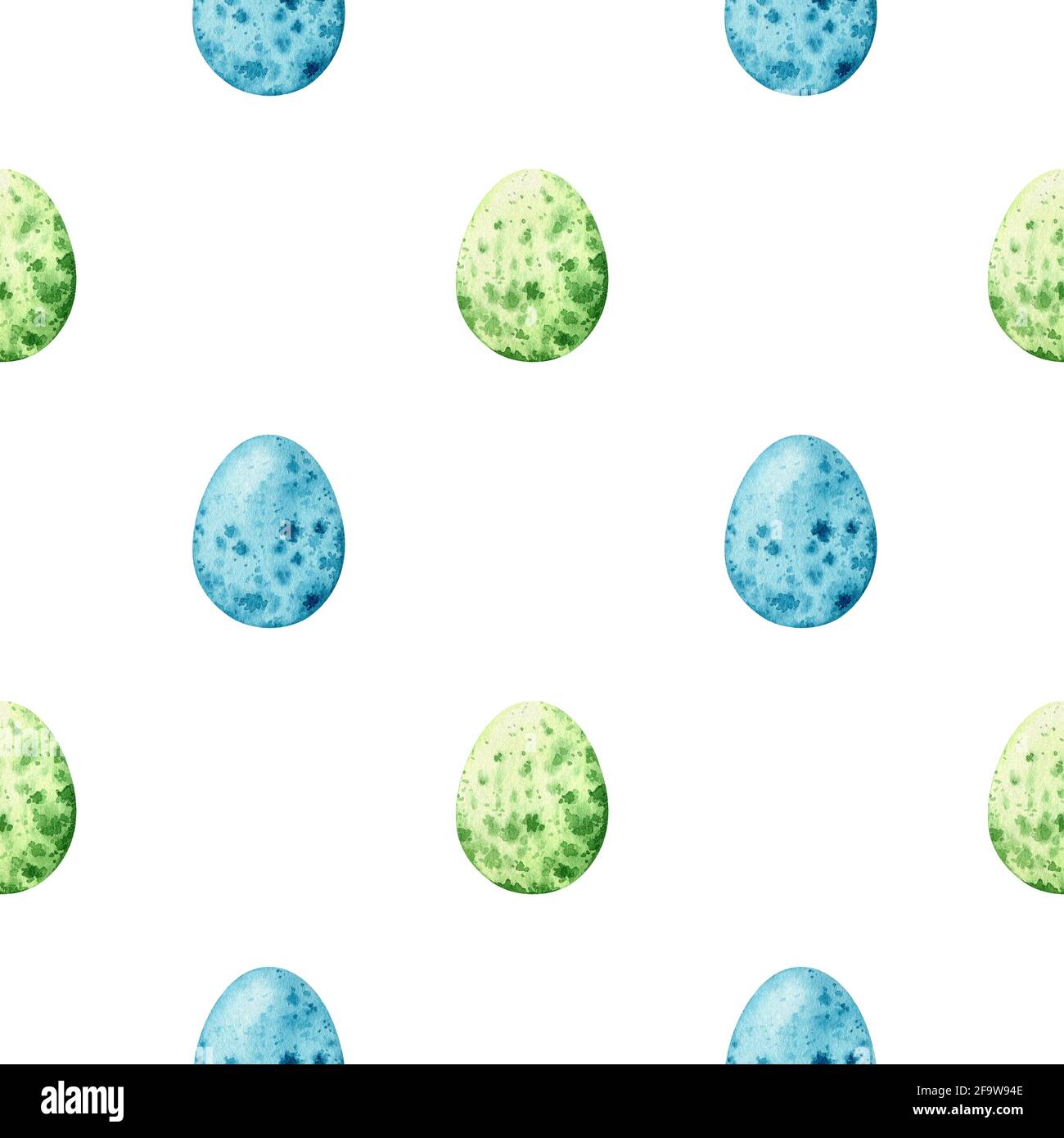 Watercolor seamless pattern with colored quail eggs. Easter background ...