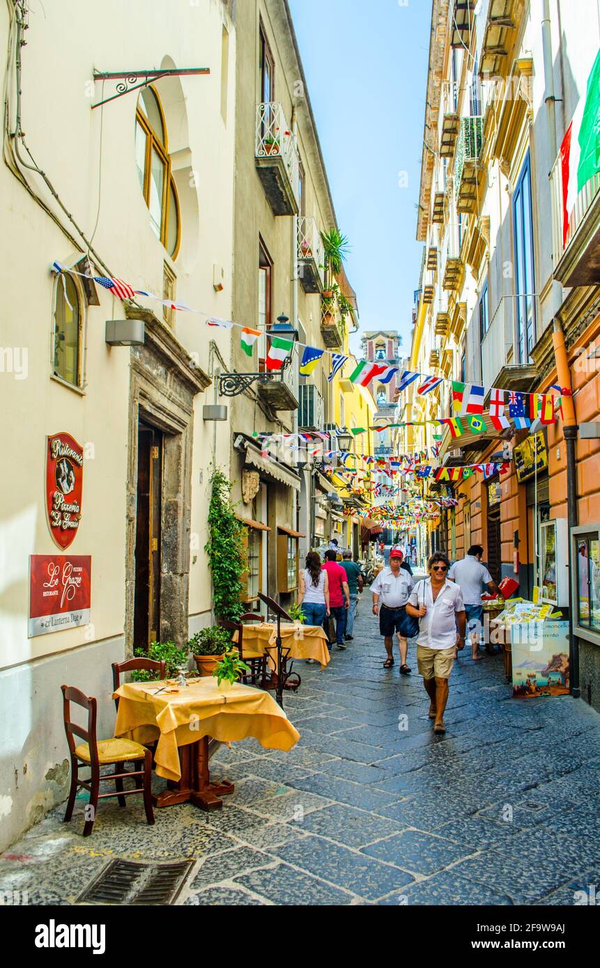 SORRENTO, ITALY, JUNE , 2014: People are enjoying sunny day in the ...