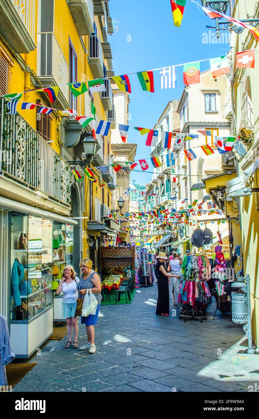 SORRENTO, ITALY, JUNE , 2014: People are enjoying sunny day in the ...