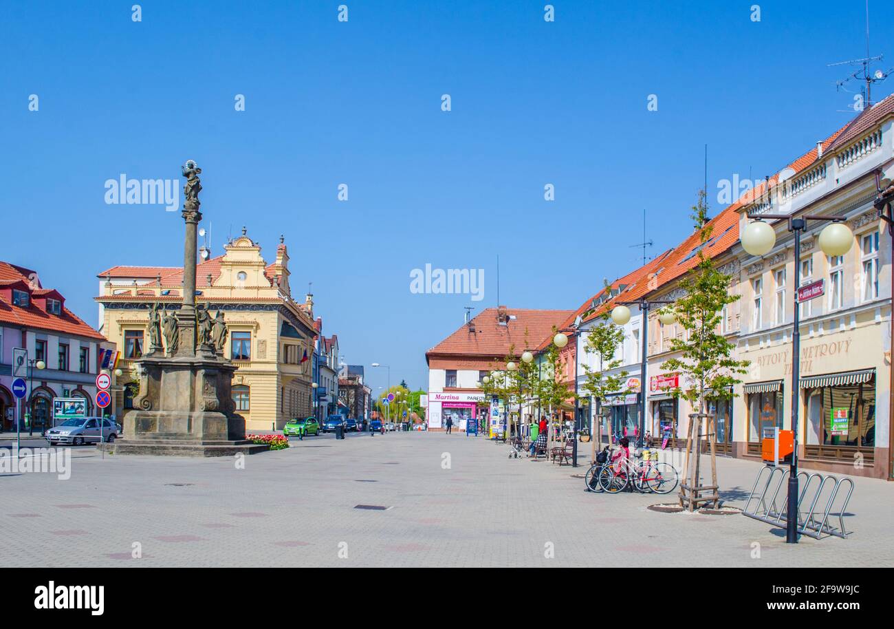 PODEBRADY, CZECH REPUBLIC, APRIL 28, 2015: people are strolling through ...