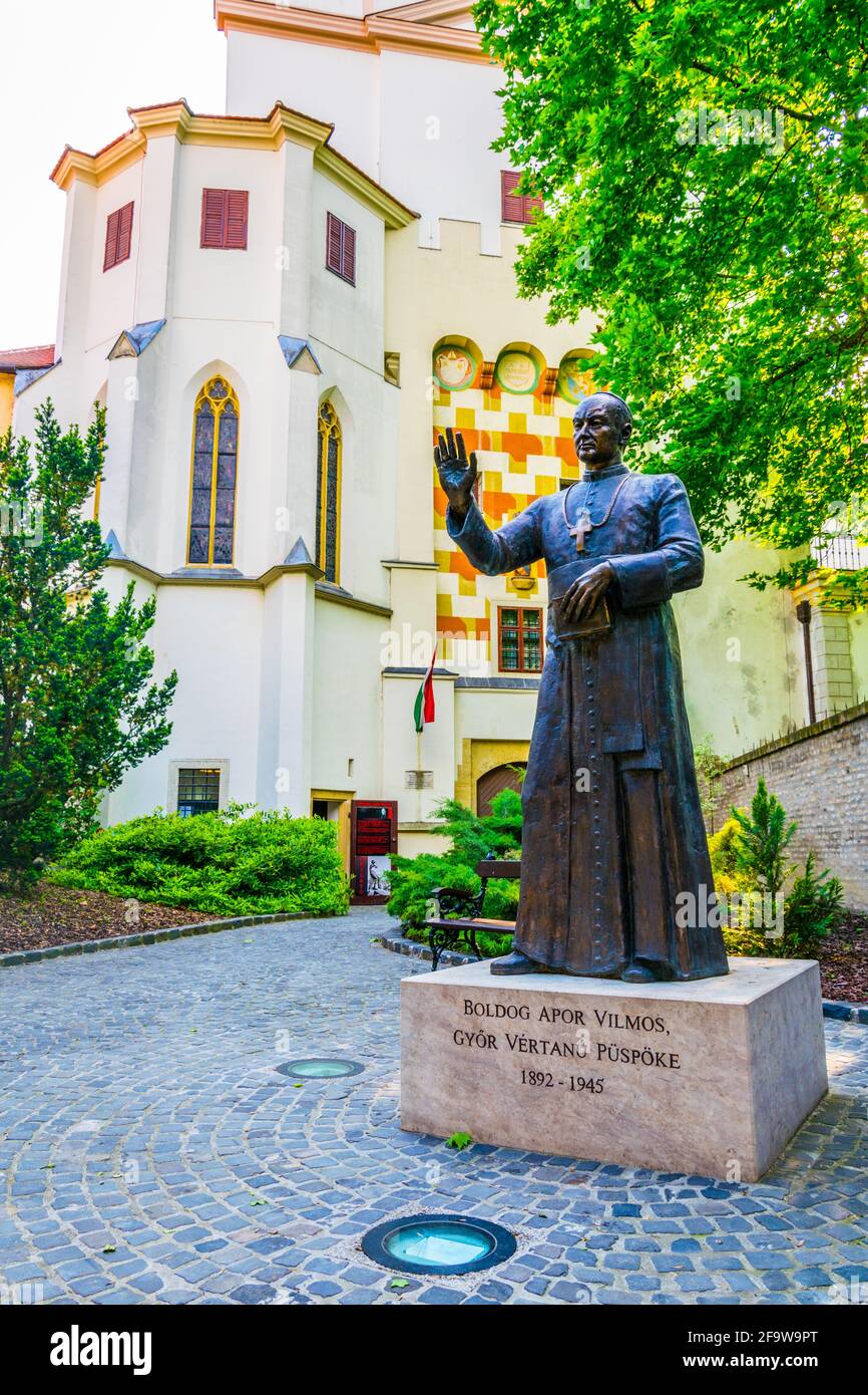 GYOR, HUNGARY MAY 20, 2016: Statue of bishop Apor Vilmos who was killed ...