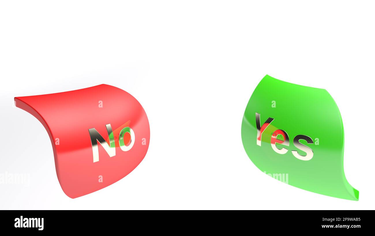 Yes and No icons isolated on white background - 3D rendering ...
