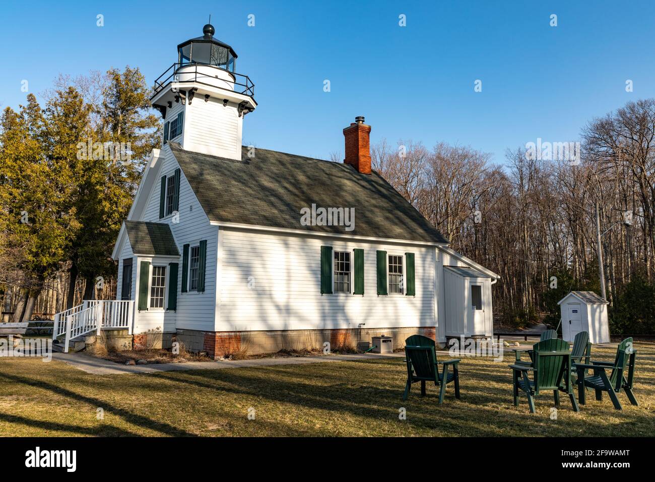 Mission Point Lighthouse Stock Photo - Alamy