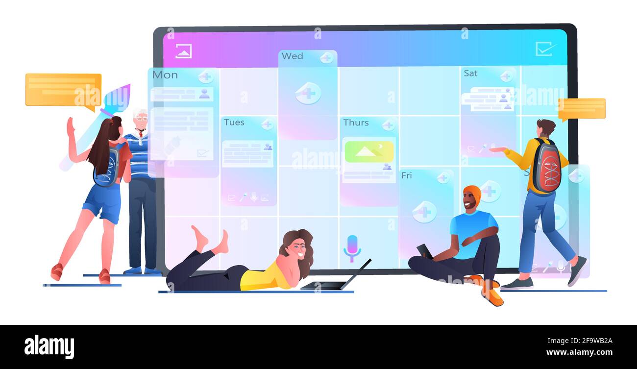 Man calendar cartoon hi-res stock photography and images - Alamy