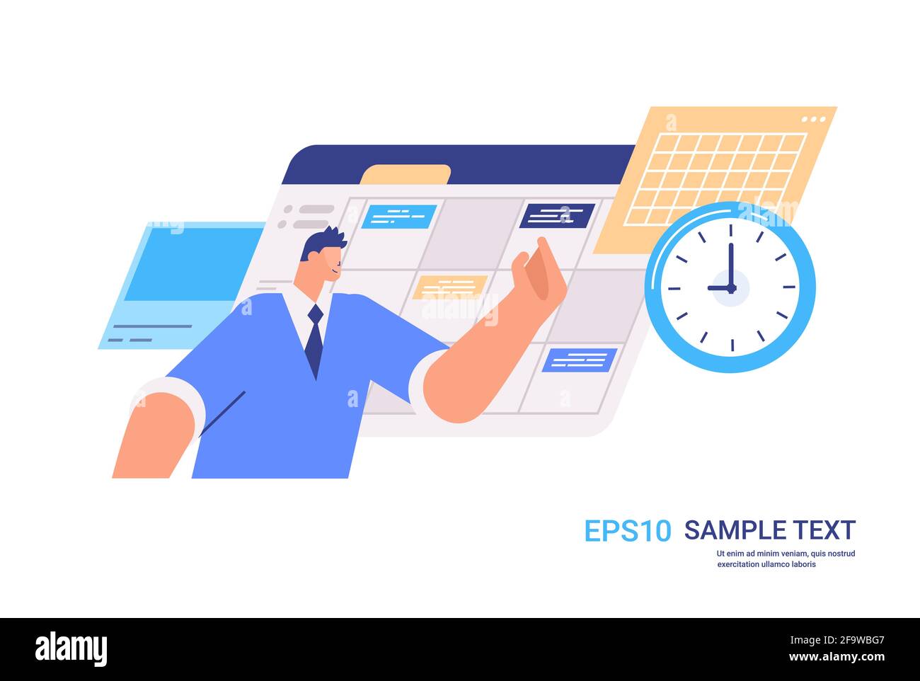businessman planning day scheduling appointment in calendar app agenda ...
