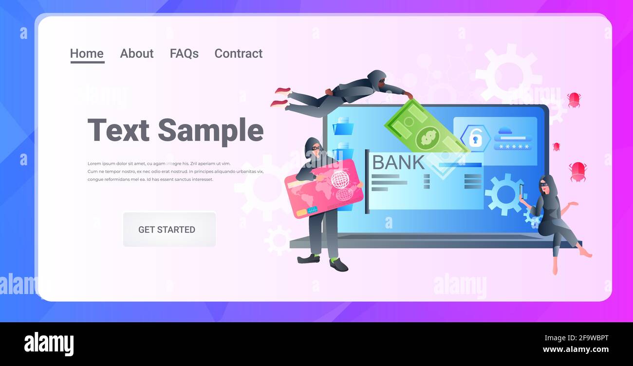 hackers breaking online banking app robbers in masks stealing money ...