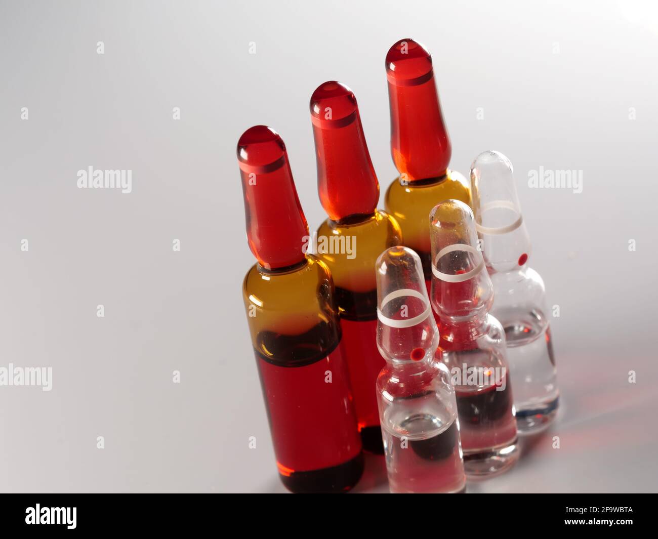 Selective focus shot of ampoules isolated on a white background Stock ...