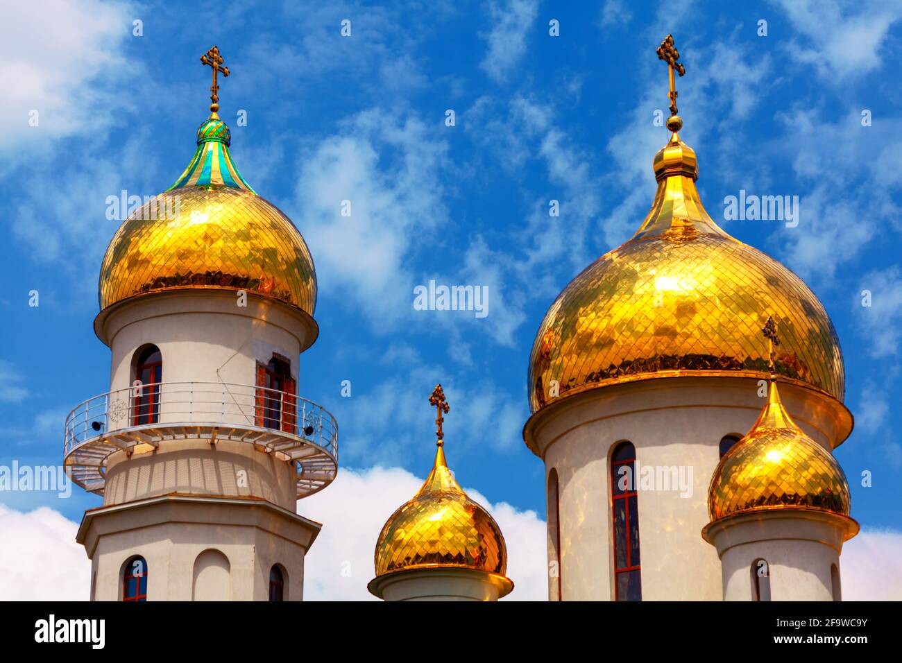 Russian Golden Cupola . Domes on the top of Christian church Stock ...
