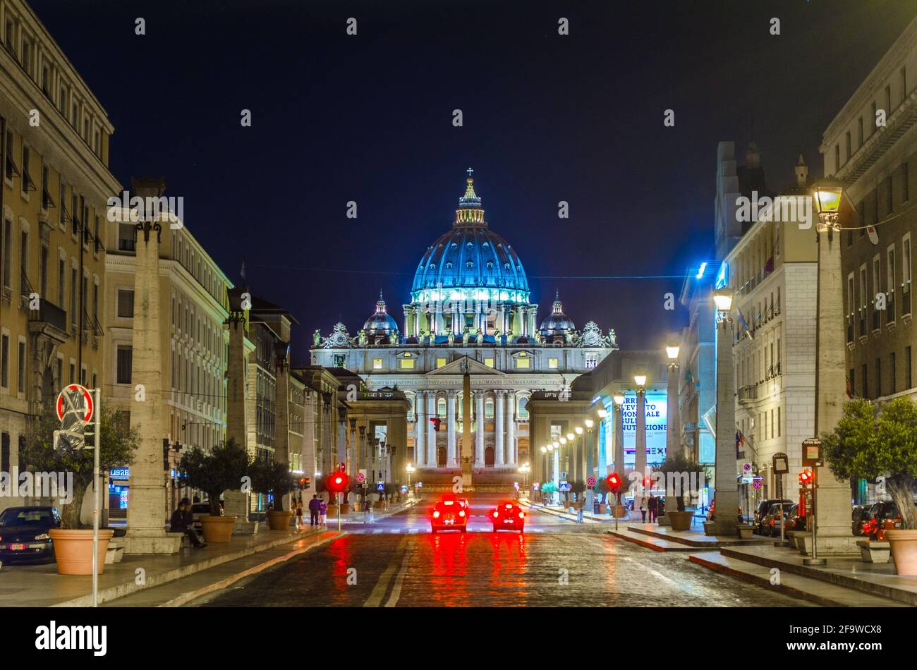 VATICAN, VATICAN, JUNE 1, 2014: Cars are waiting on traffic lights in ...