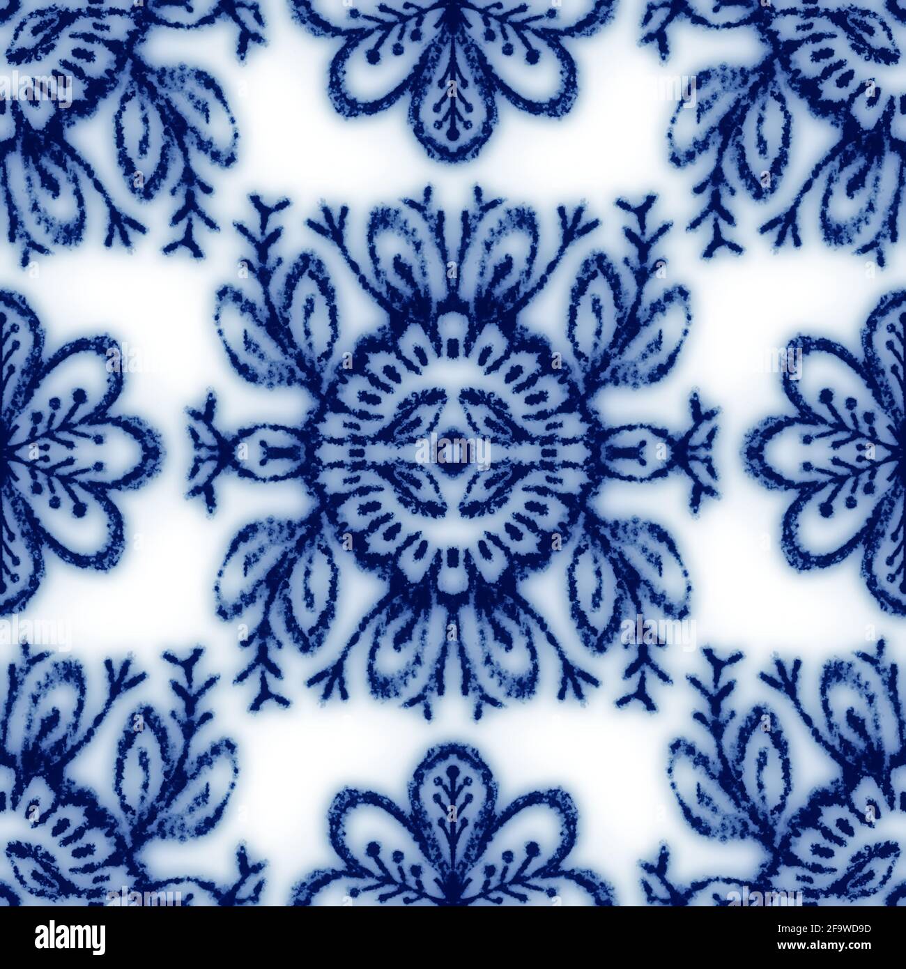 Seamless classic blue and white ceramic design Stock Photo - Alamy