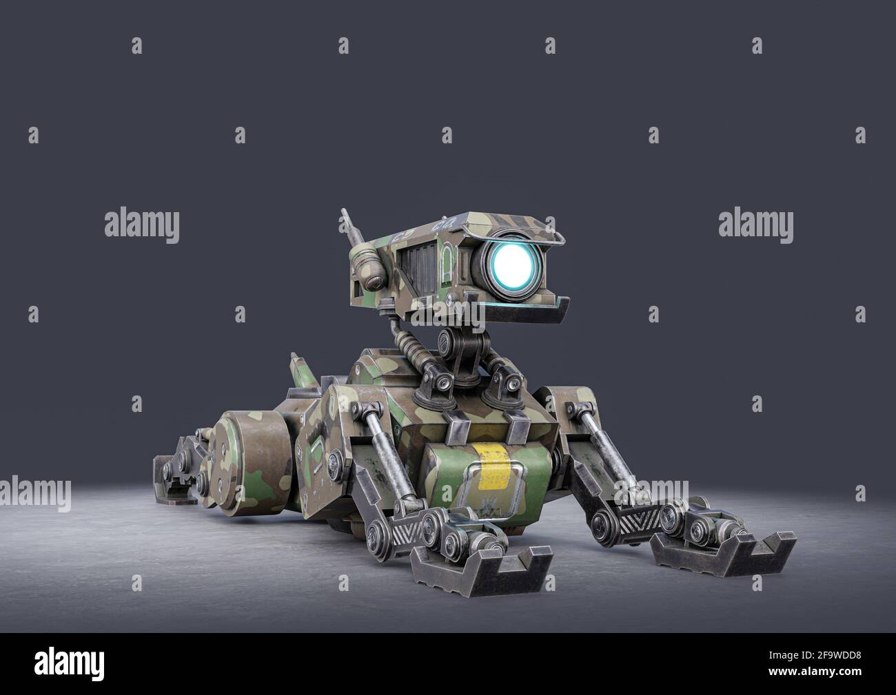 Robot dog on dark background.3d rendering Stock Photo - Alamy