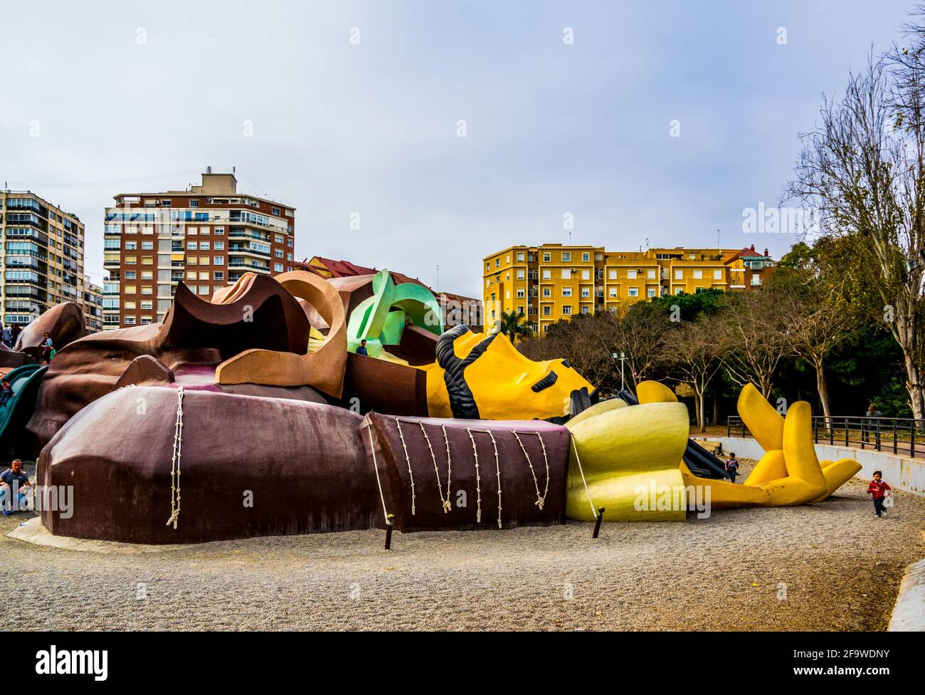 VALENCIA, SPAIN, DECEMBER 31, 2015: Children are playing at the ...