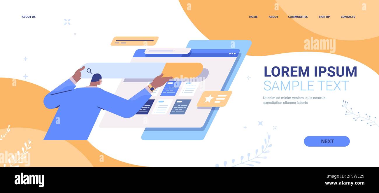 man developer creating website ui interface web application development program software ...