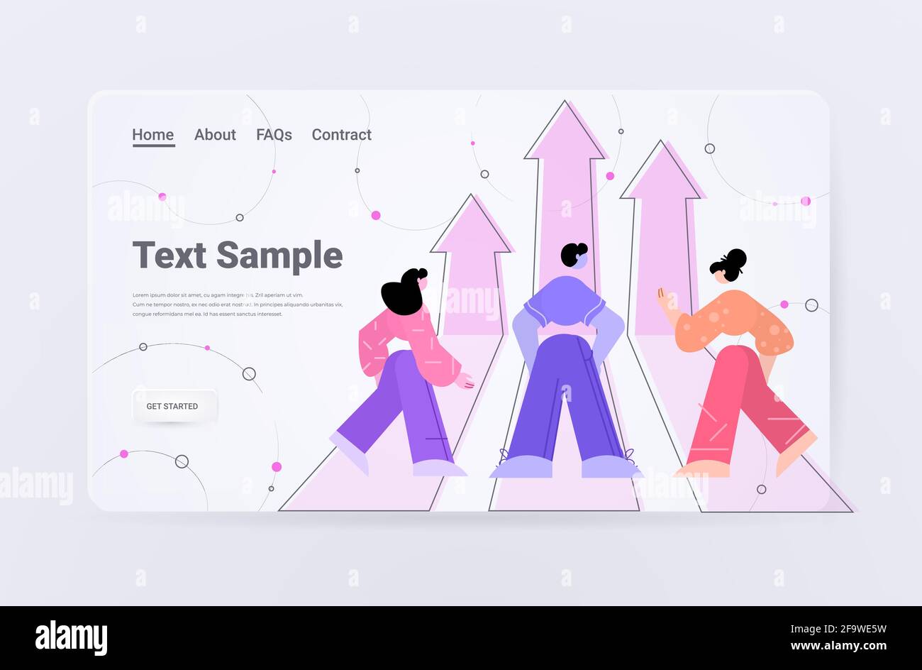 successful businesspople looking on going up arrows growth success ...