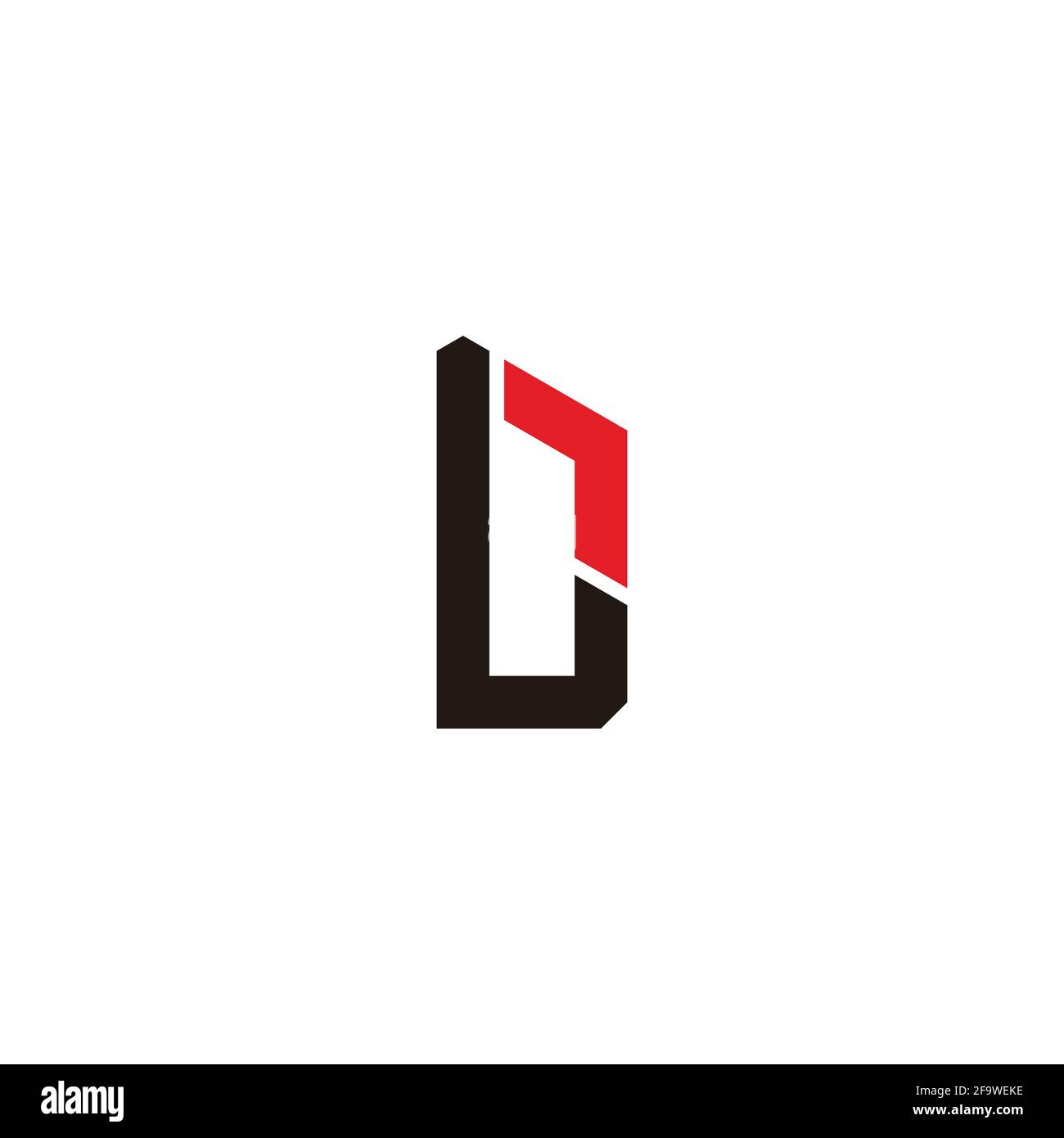 square window frame letter ld simple geometric logo vector Stock Vector ...