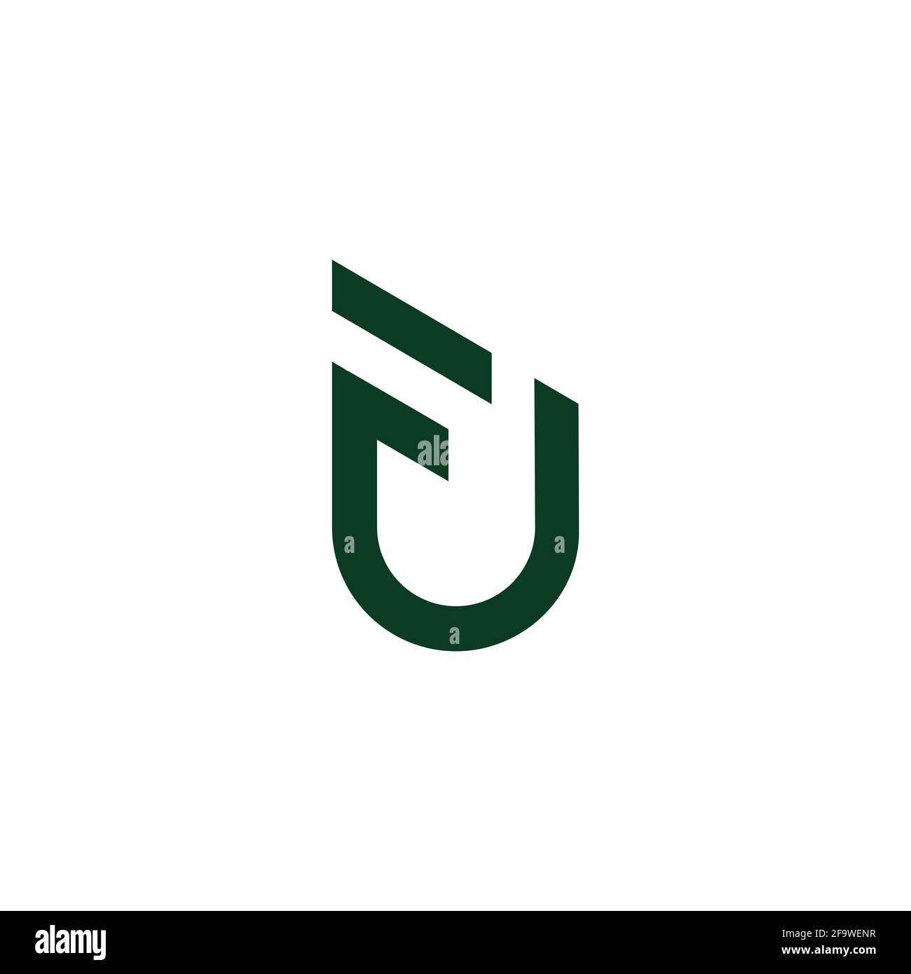 letter fu simple lines geometric badge symbol vector Stock Vector Image ...