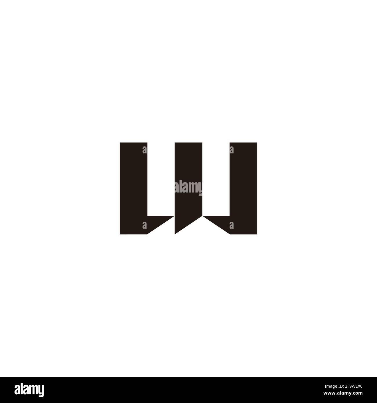 letter wl simple geometric shadow logo vector Stock Vector Image & Art ...