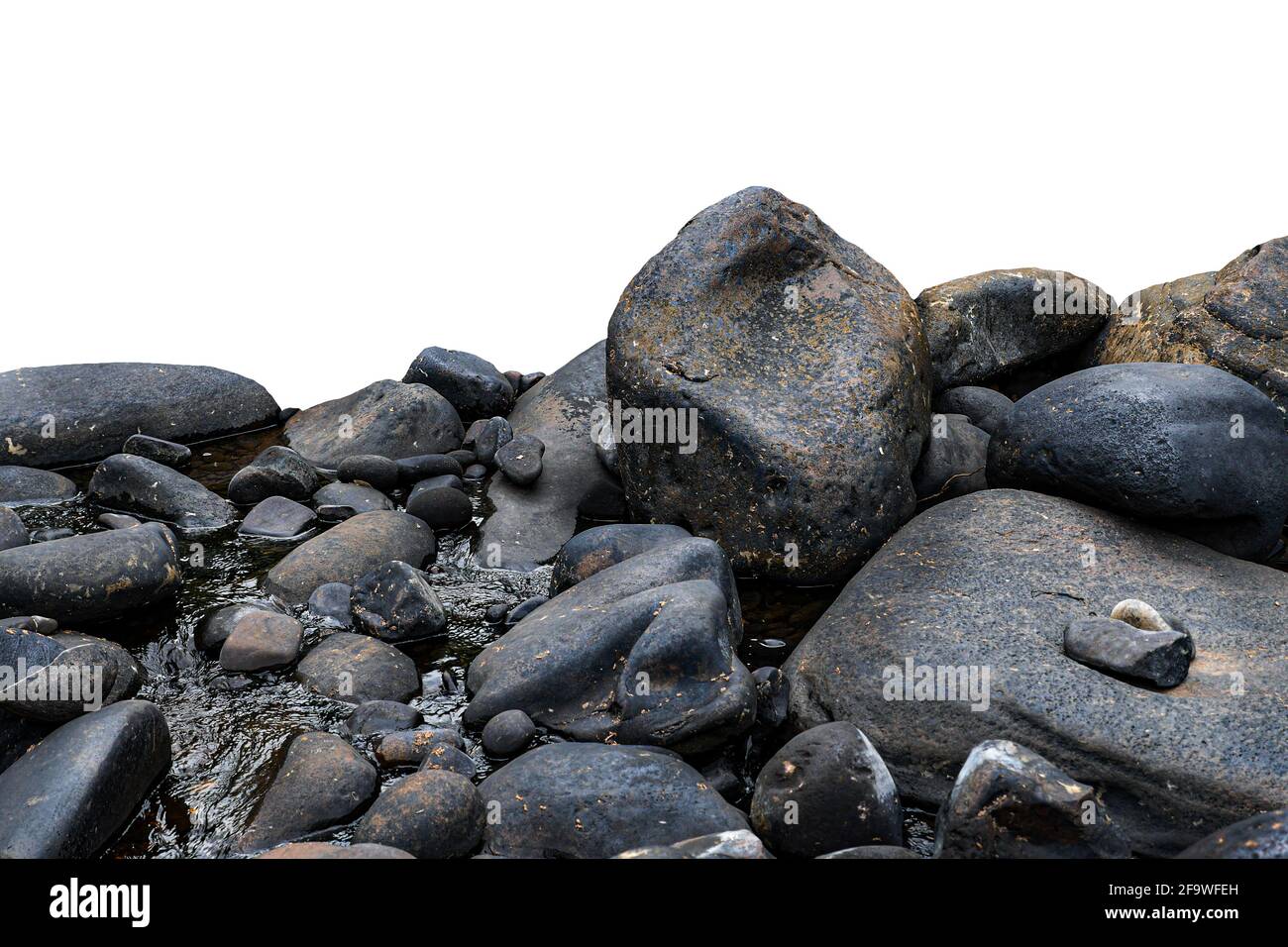 rock isolated on white background Stock Photo - Alamy