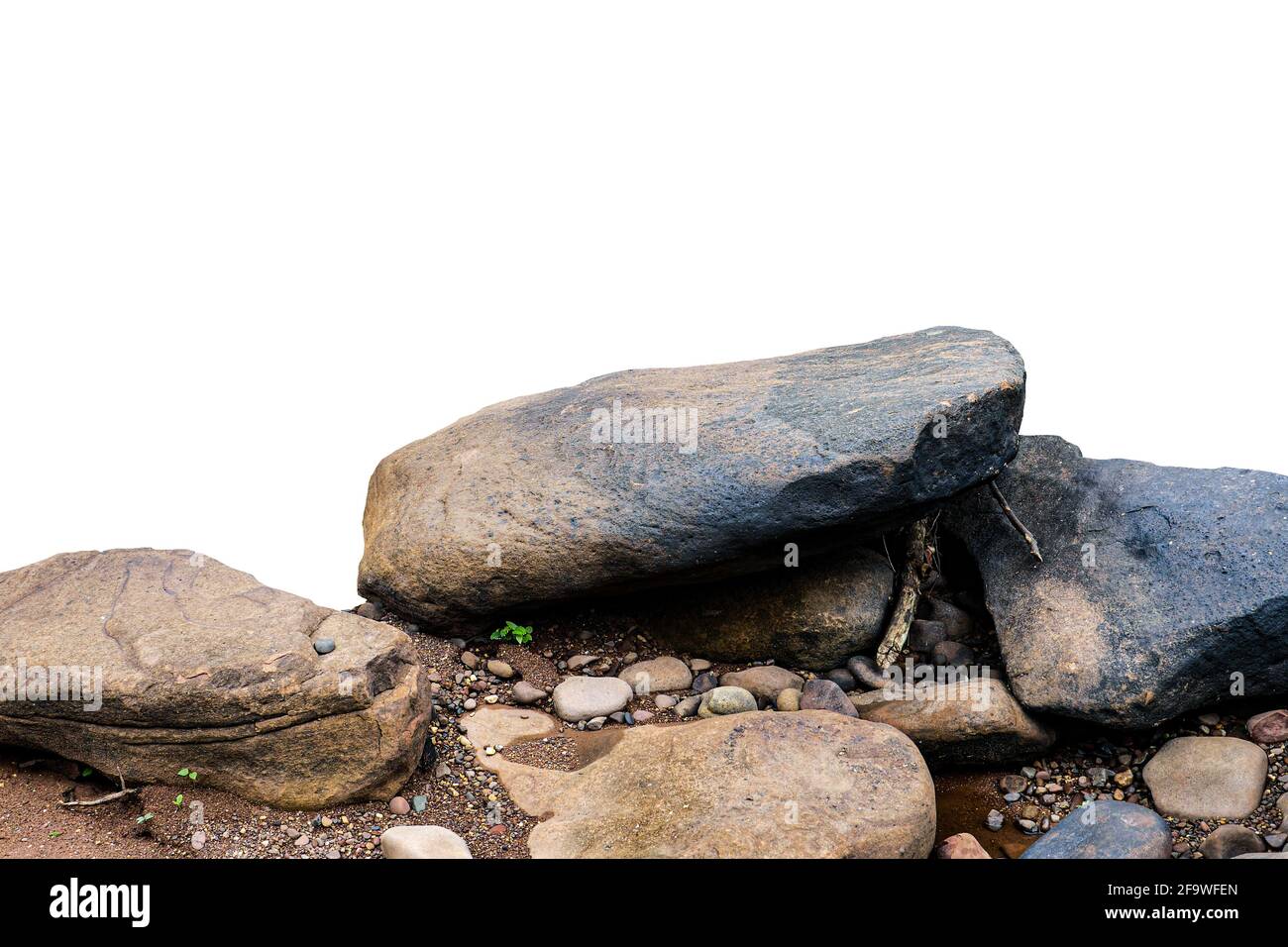 rock isolated on white background Stock Photo - Alamy