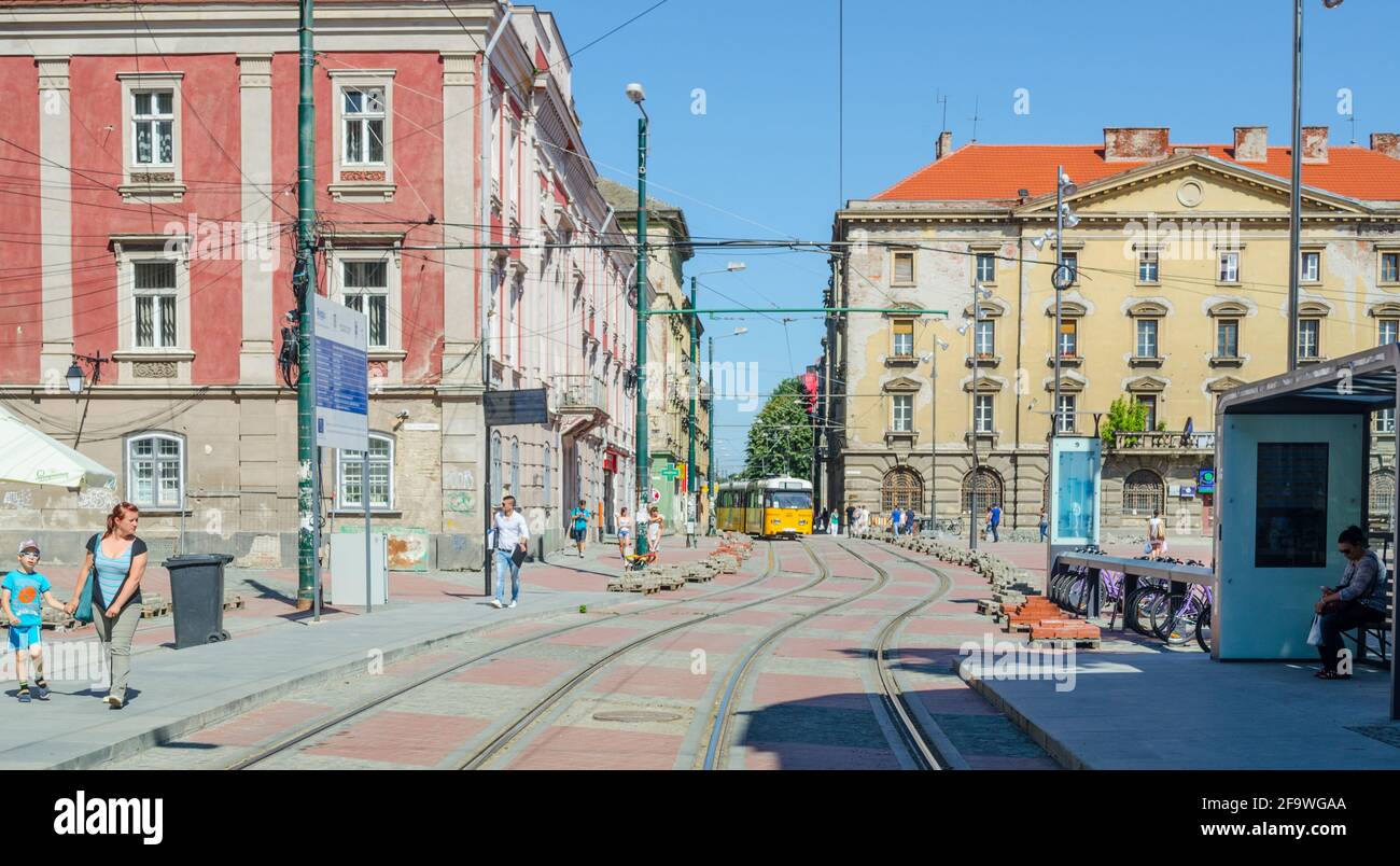 TIMISOARA, ROMANIA, JULY 4, 2015: People are strolling through the ...