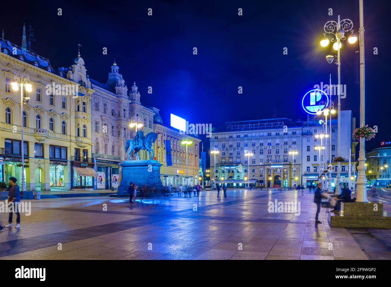 ZAGREB, CROATIA, JULY 28, 2015: Ban Jelacic Square (Trg bana Jelacica ...