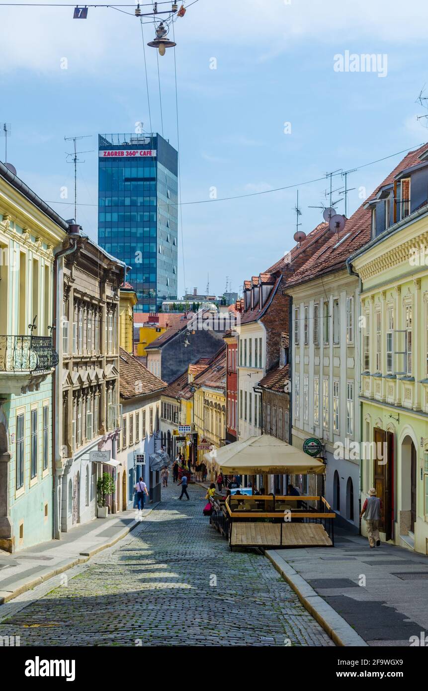 ZAGREB, CROATIA, JULY 28, 2015: Radiceva street is one of the most ...