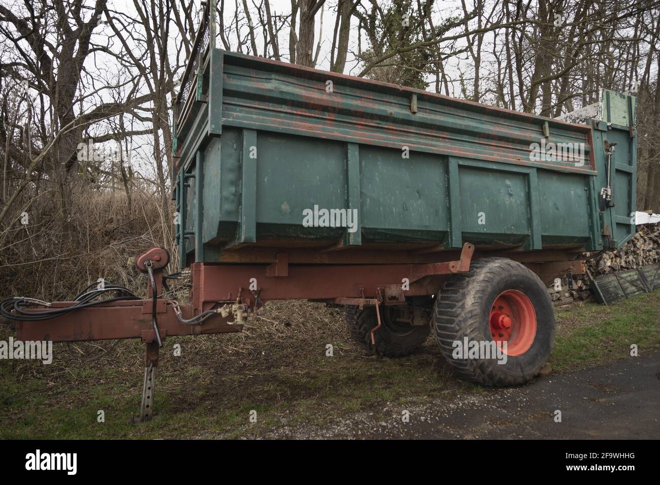 Tractor-trailer in a rural area Stock Photo - Alamy
