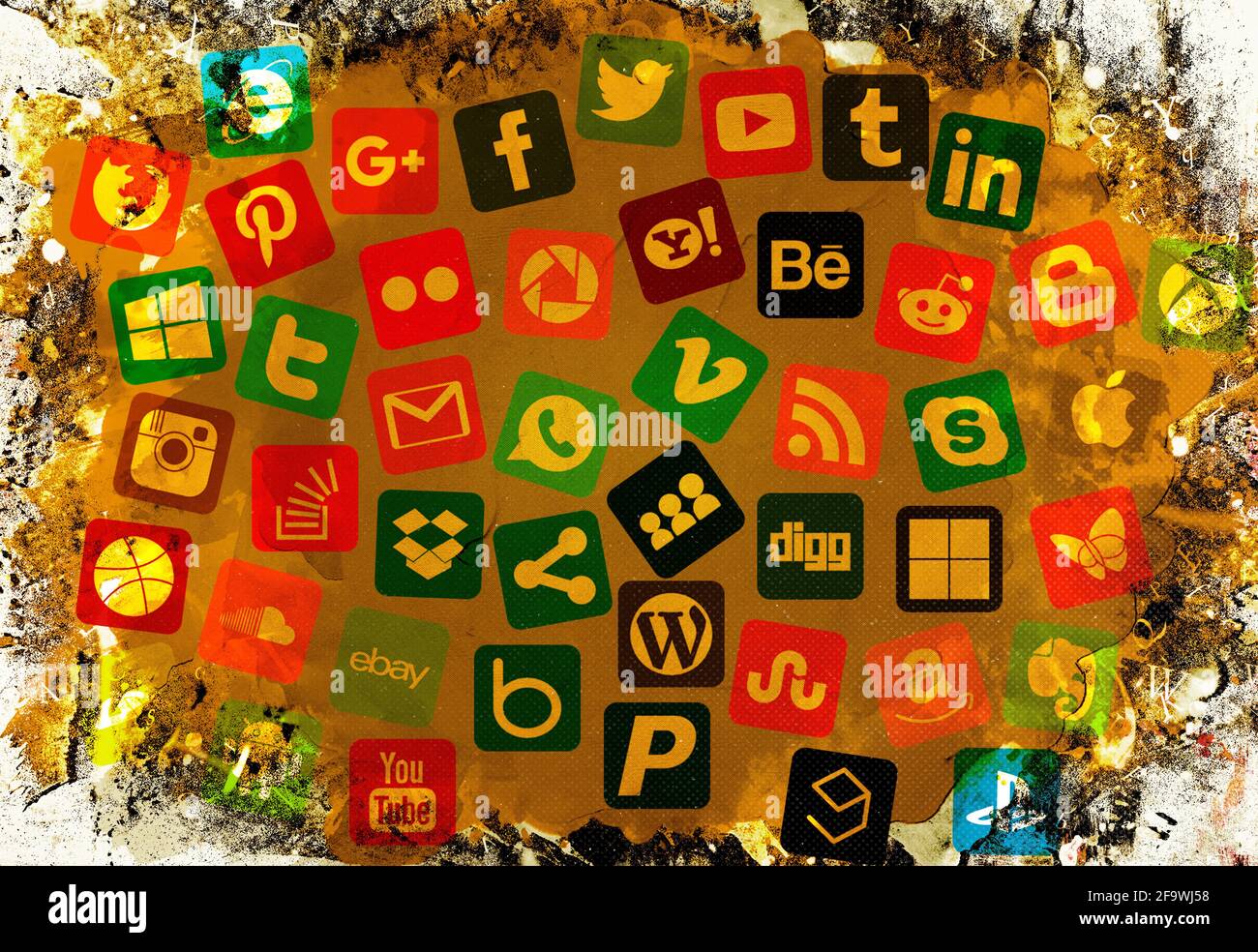 social media, social network background design Stock Photo - Alamy
