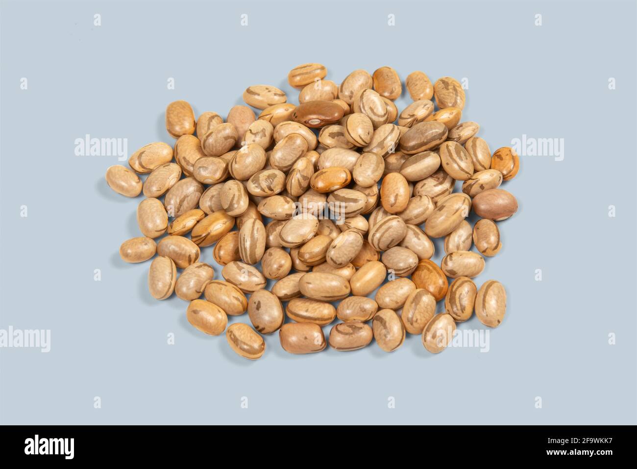 heap of dry pinto bean seed on white background in top view Stock Photo ...