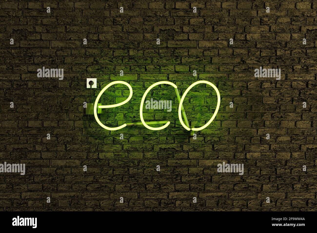 neon lamp sign with the word ECO Stock Photo - Alamy
