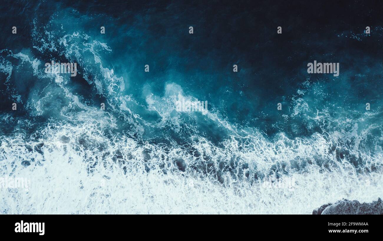 Aerial View of Waves and Beaches at Sunset Along the GrAerial View of ...