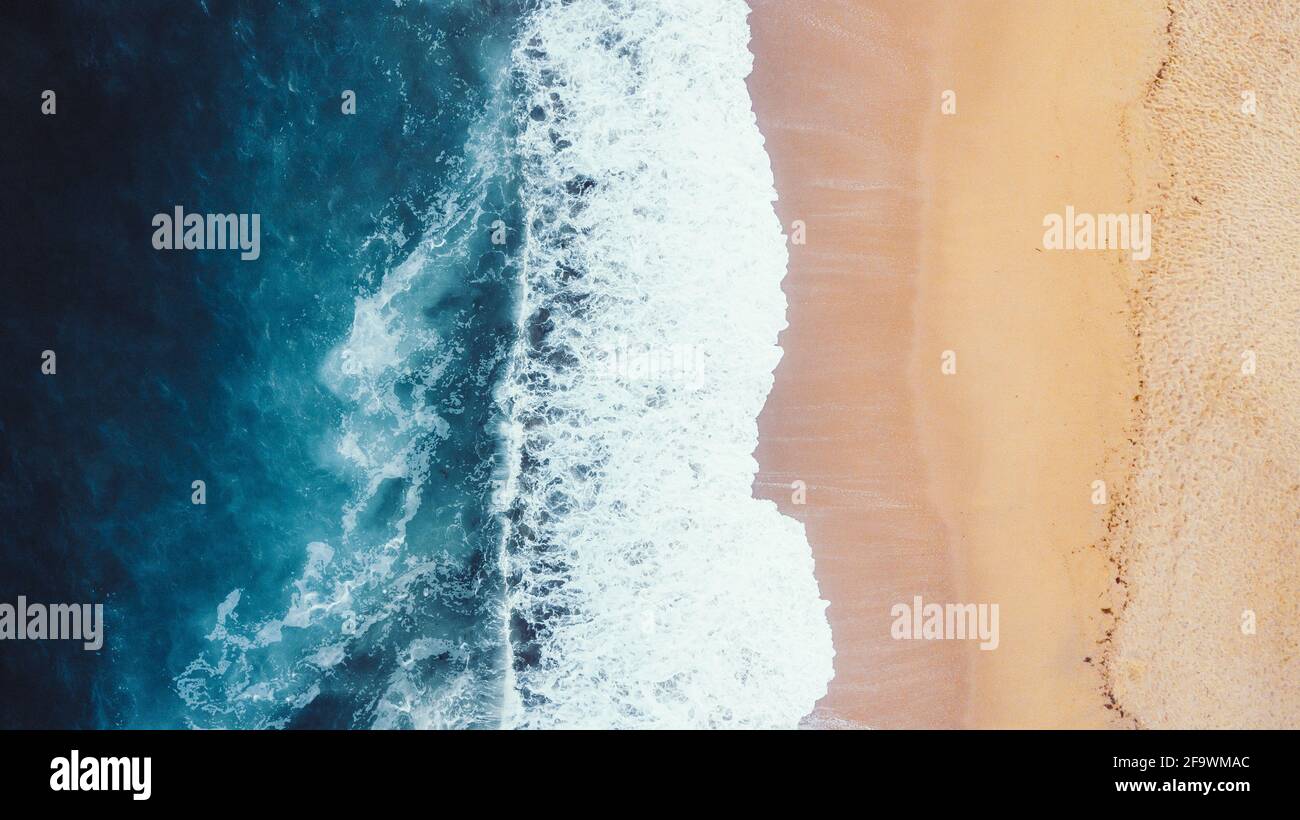 Aerial View of Waves and Beaches at Sunset Along the GrAerial View of ...