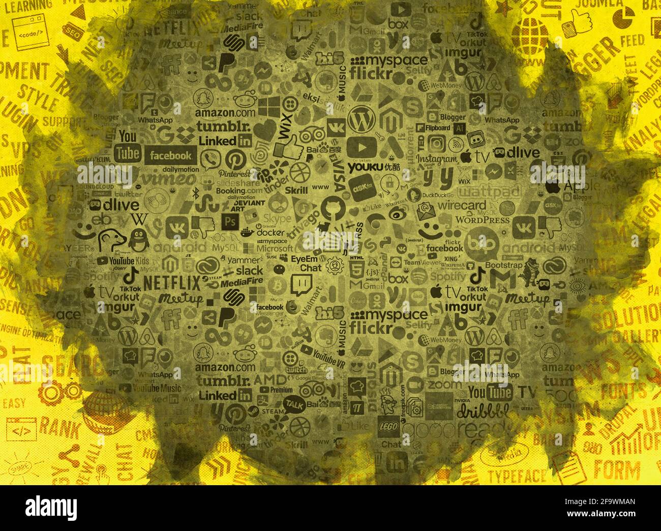 social media, social network background design Stock Photo - Alamy