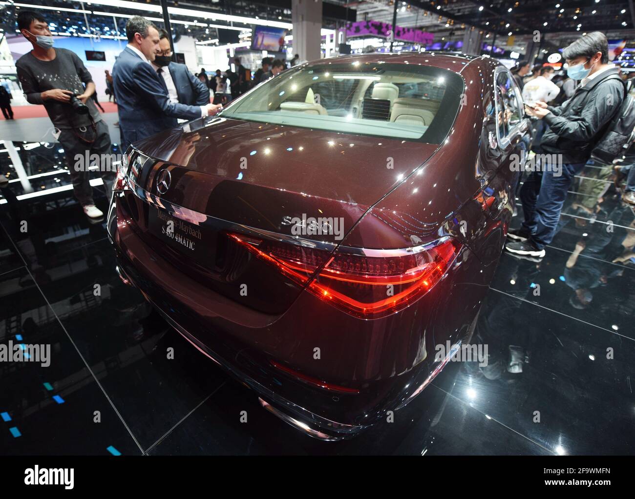 SHANGHAI, CHINA - APRIL 20, 2021 - Visitors look at the new Maybach ...