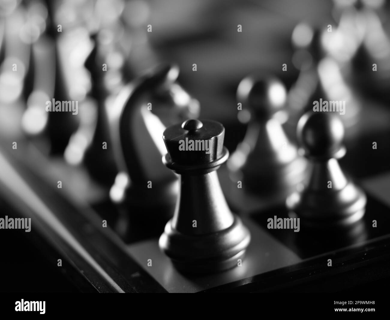 Grayscale closeup shot of chess figures Stock Photo - Alamy