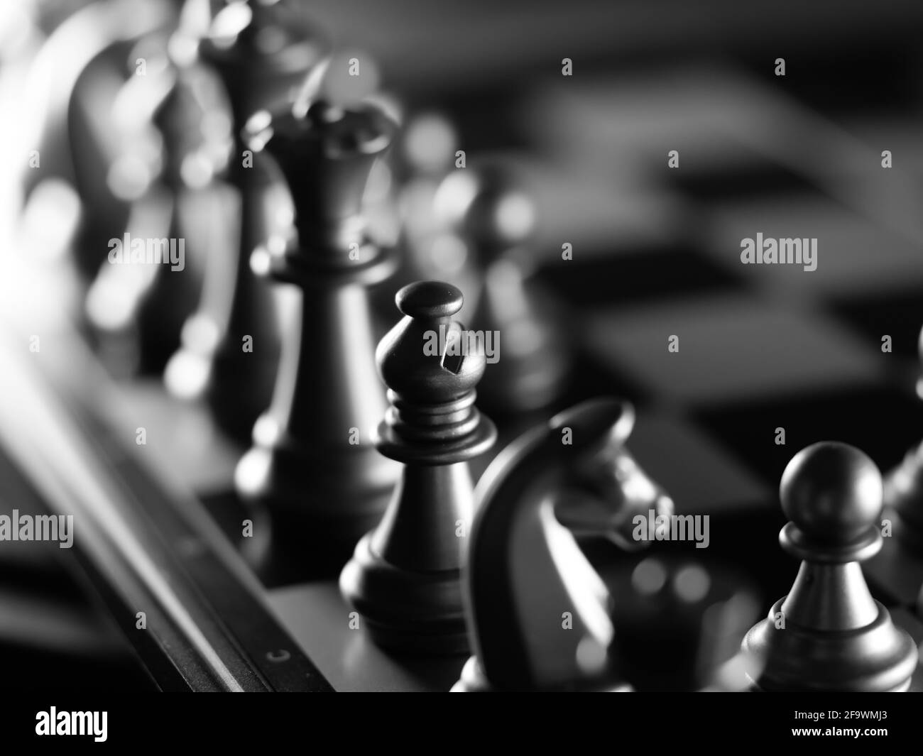 Wooden chess figures Black and White Stock Photos & Images - Alamy