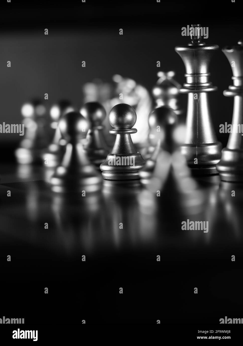 Grayscale closeup shot of chess figures Stock Photo - Alamy