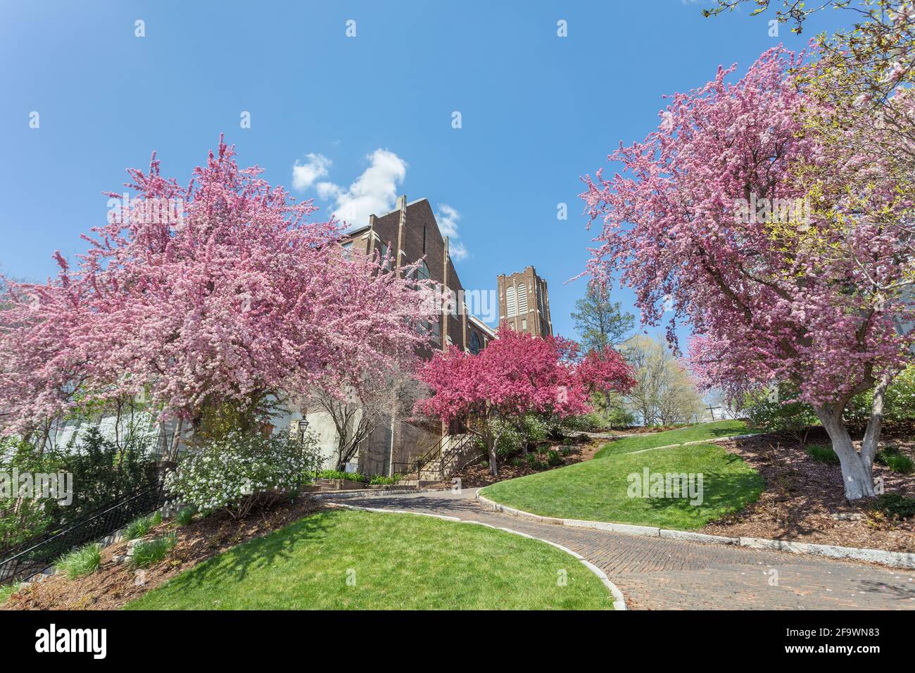 Snake Alley the world’s most crooked road in Burlington, Iowa Stock ...